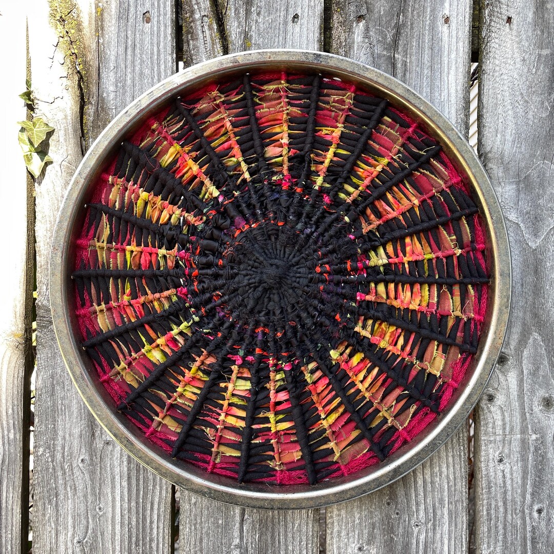Handwoven Round Weaving Fiber Wall Art, Bike Rim Art, Toolboxearth - Etsy