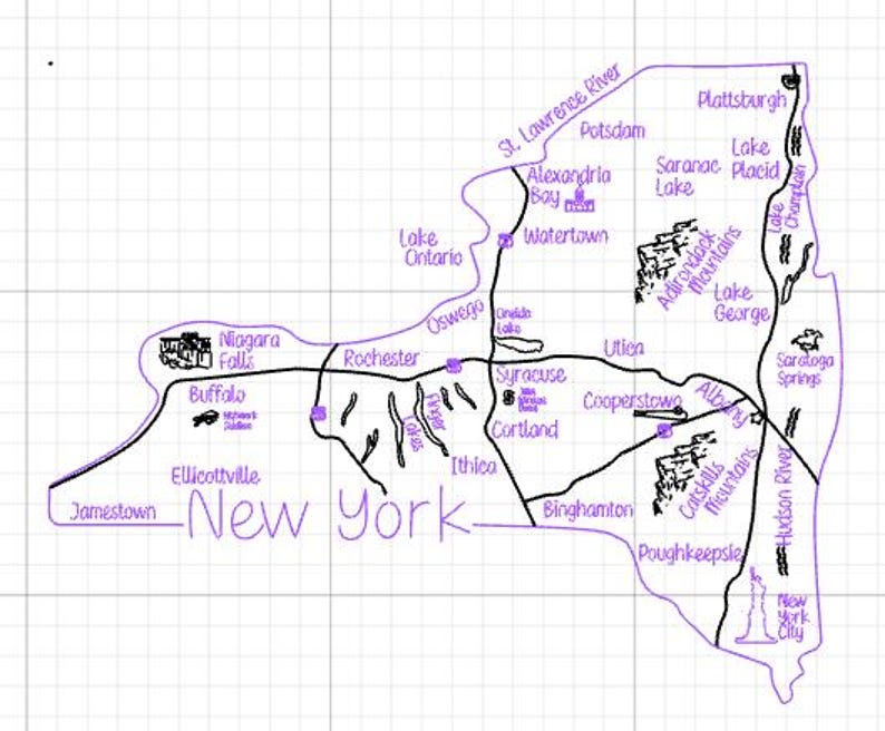 NYS Map Digital Laser File - Etsy