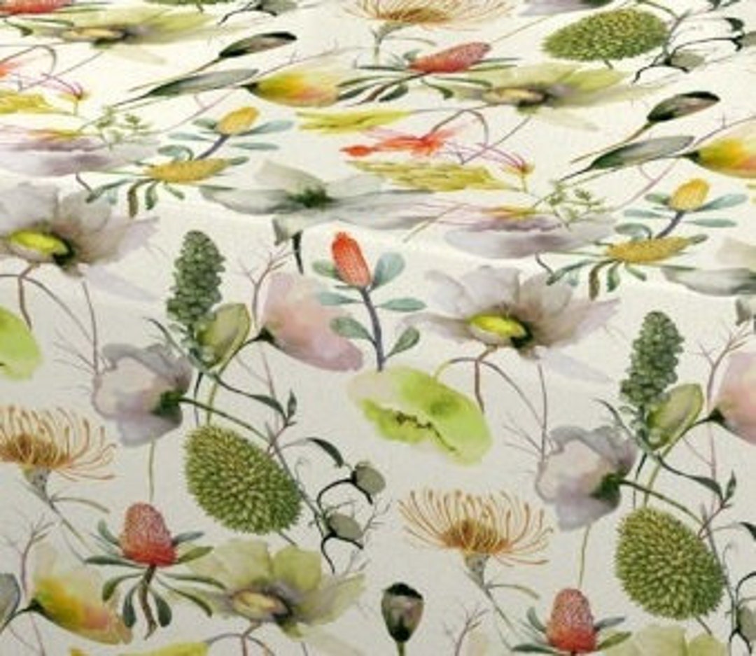 Oilcloth in Cotton and Linen Coated BARIN Flower round/oval/rectangular ...