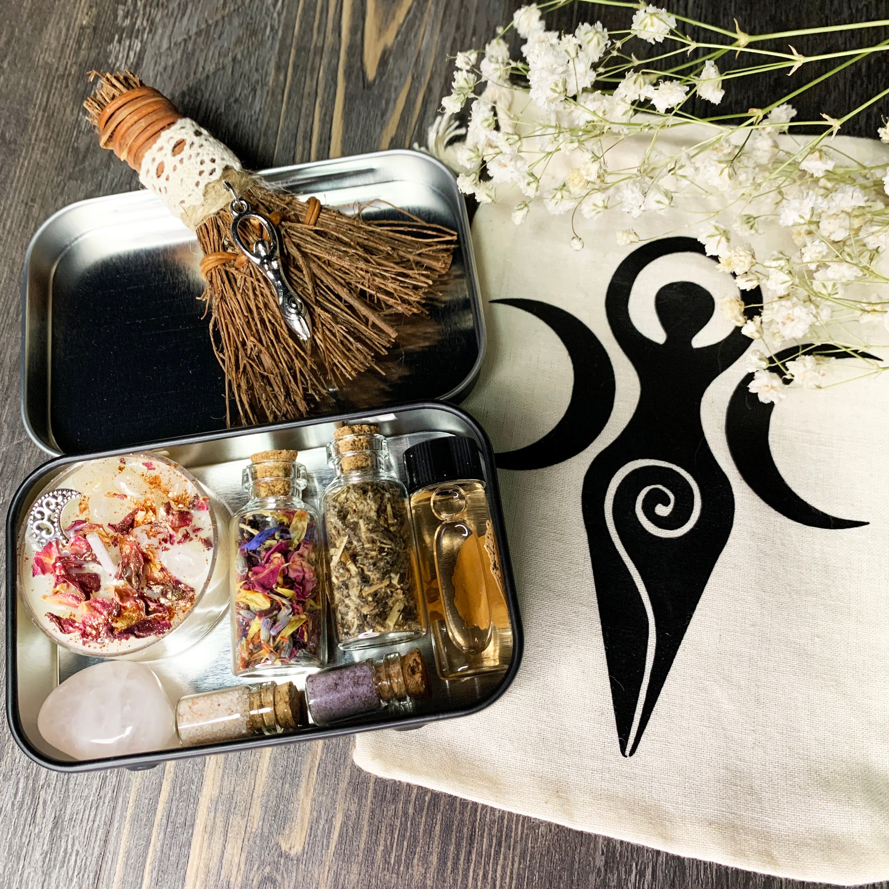 Goddess Travel Altar Witch Kit Spell Bottle | Etsy