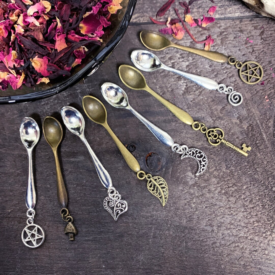 Little Witchy Charm Spoon | Tiny Apothecary Spoon | Witchcraft Altar ...