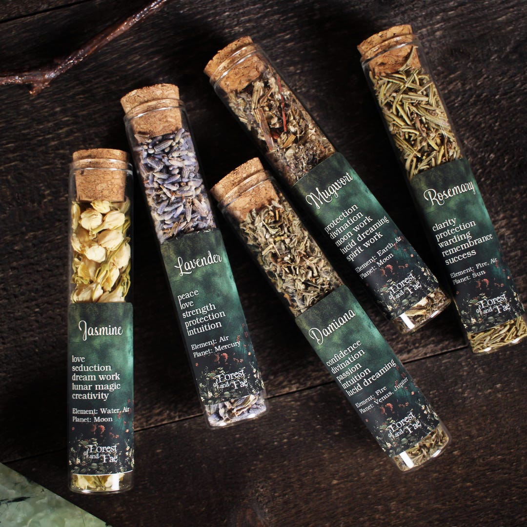 Herbs for Spellcraft | 5 Herb Set for Ritual, Magic & Your Witch’s ...