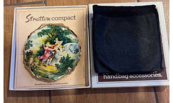 Rare Stratton England Powder Compact Enamel Lid “The … - Gem
