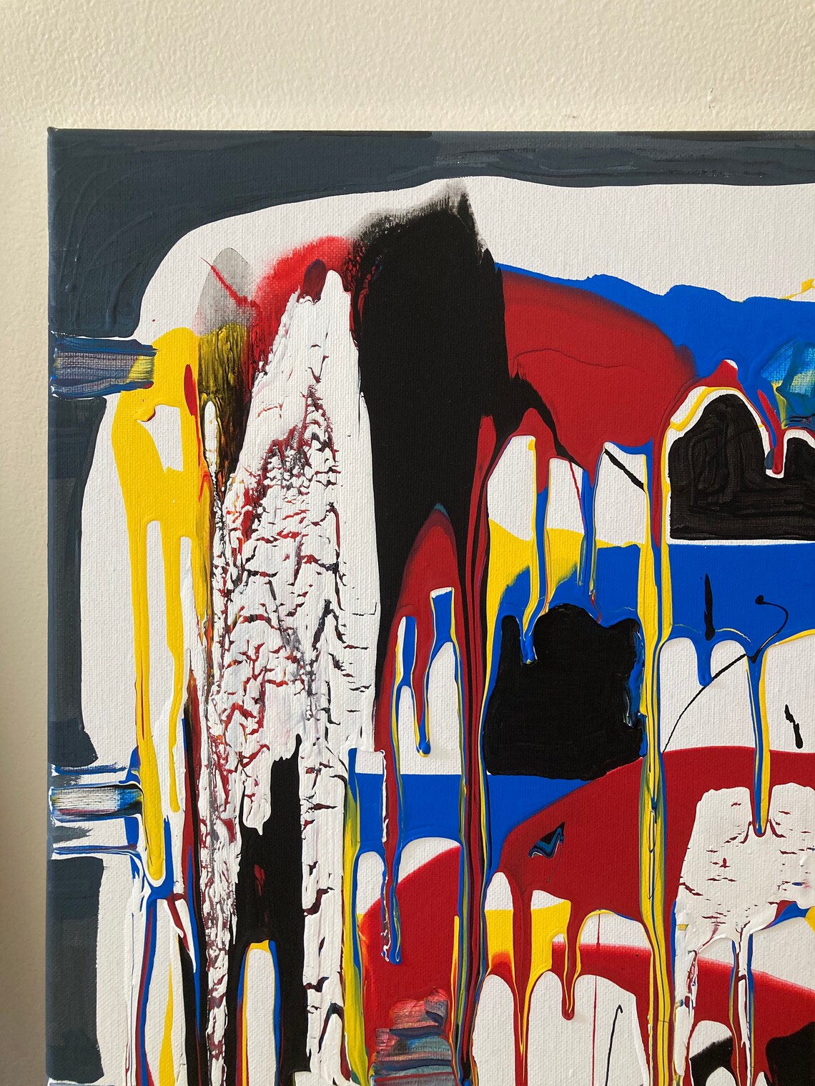 Primary Color Abstract 18x24 Blackwhite Background - Etsy