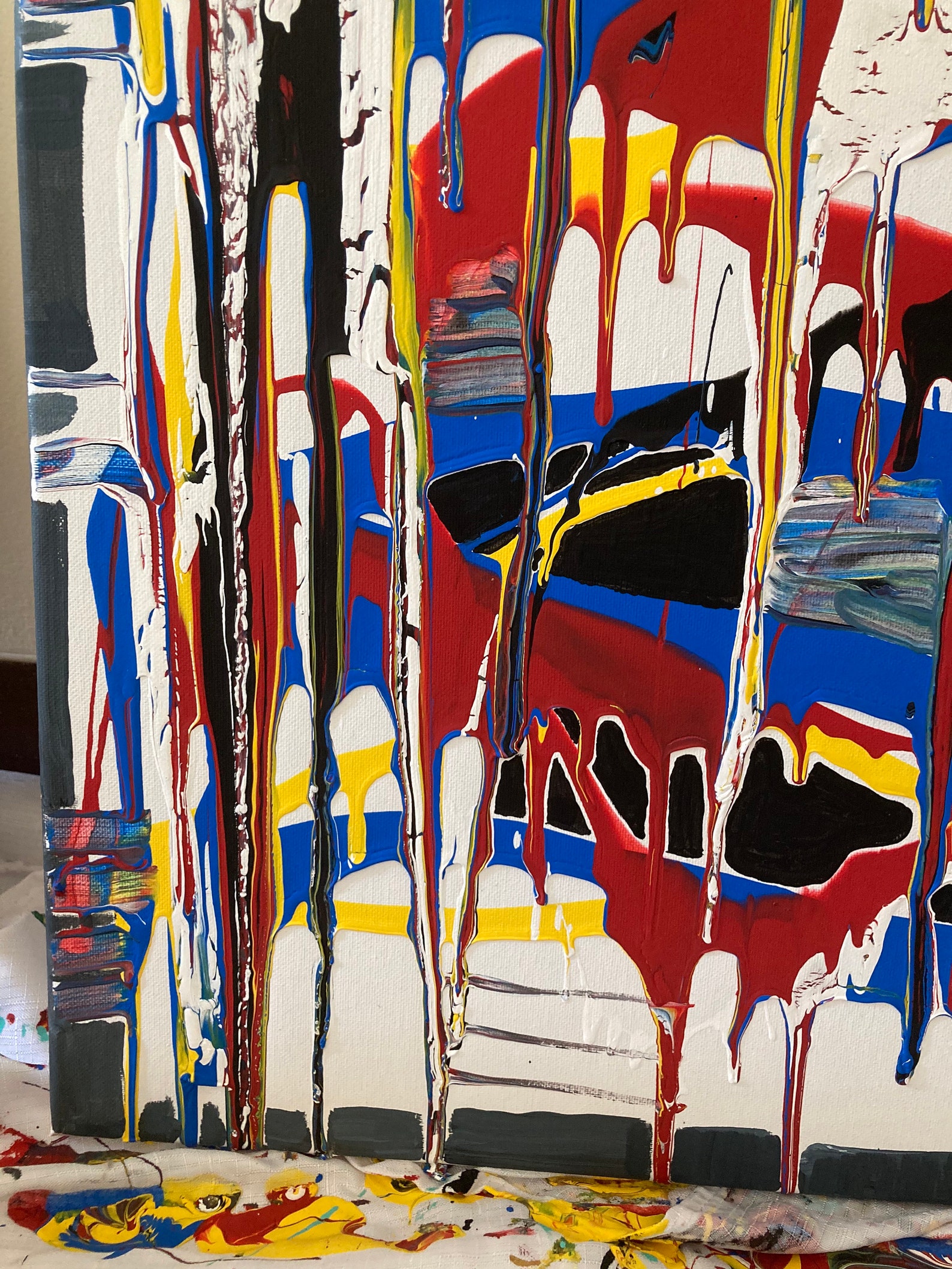 Primary Color Abstract 18x24 Blackwhite Background - Etsy