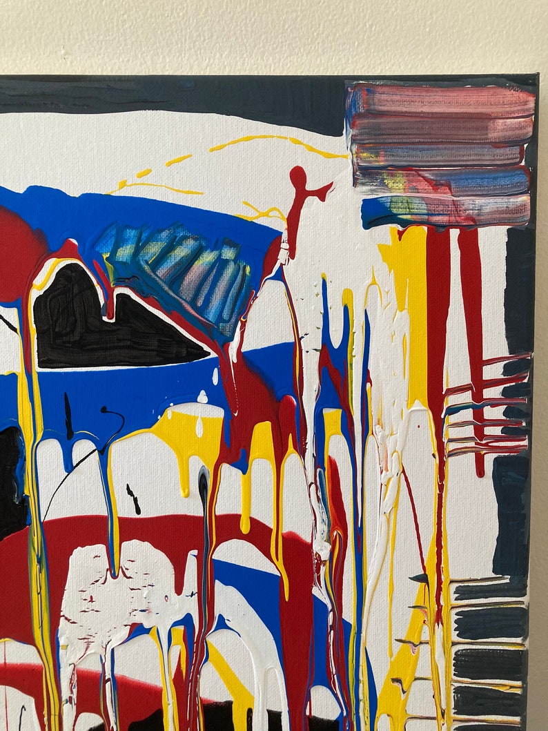 Primary Color Abstract 18x24 Blackwhite Background - Etsy