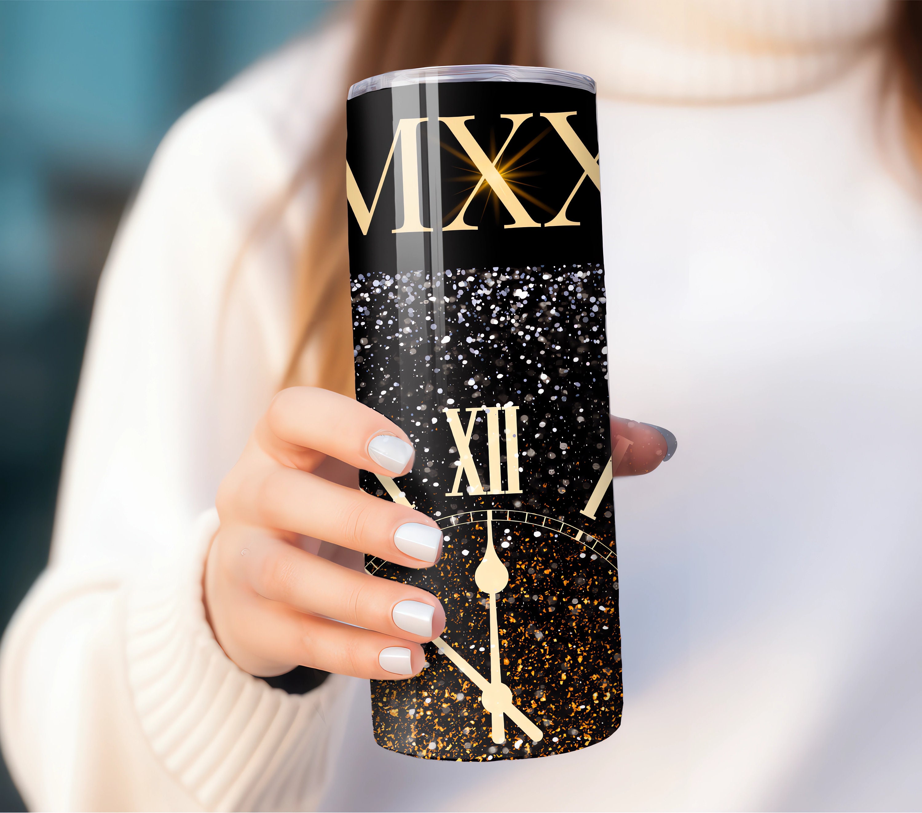 2024 New Year Tumbler Sublimation Design MMXXIV 20oz Skinny Party Wrap ...