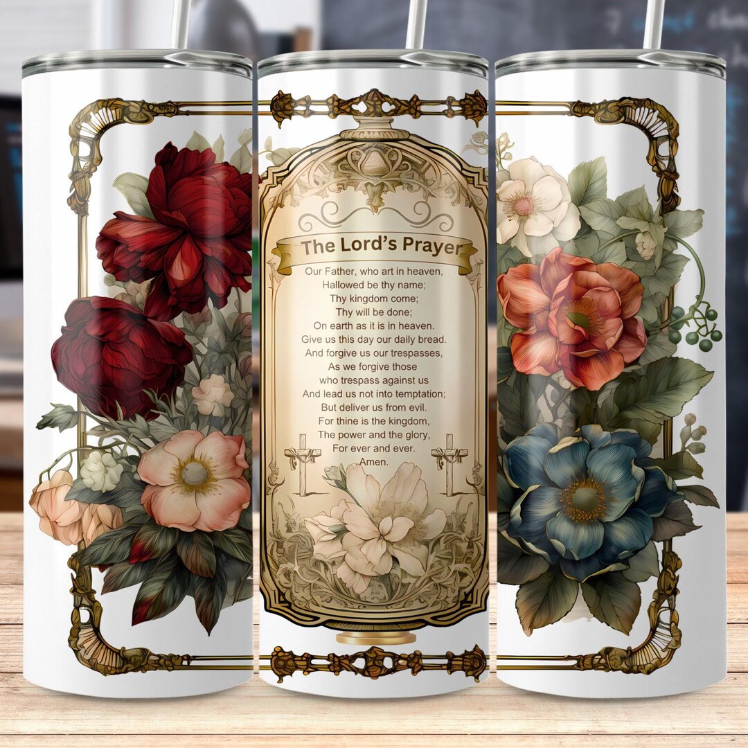 Lord's Prayer Tumbler Wrap: Christian Bible Verse Design (digital ...