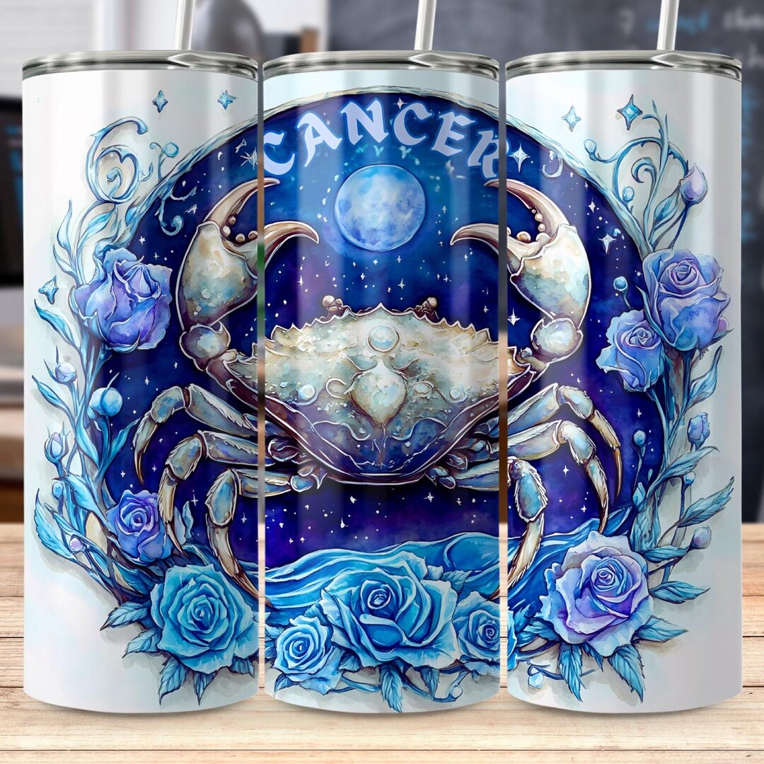 Cancer Zodiac Tumbler Wrap: Gothic Astrology Design (digital Download ...