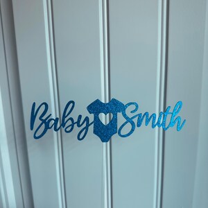 Personalized Baby Name Cake Topper, Glitter Baby Shower Decoration - Etsy