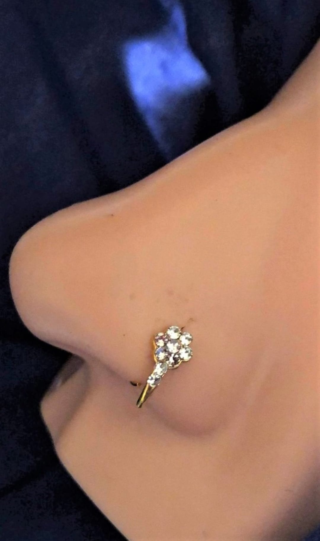 Flower Diamond Nose Ring - Etsy