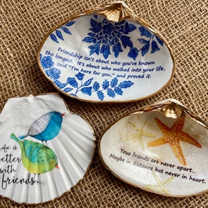 Friendship Collection - Gilded and Decoupaged Natural Sea Shells - Etsy