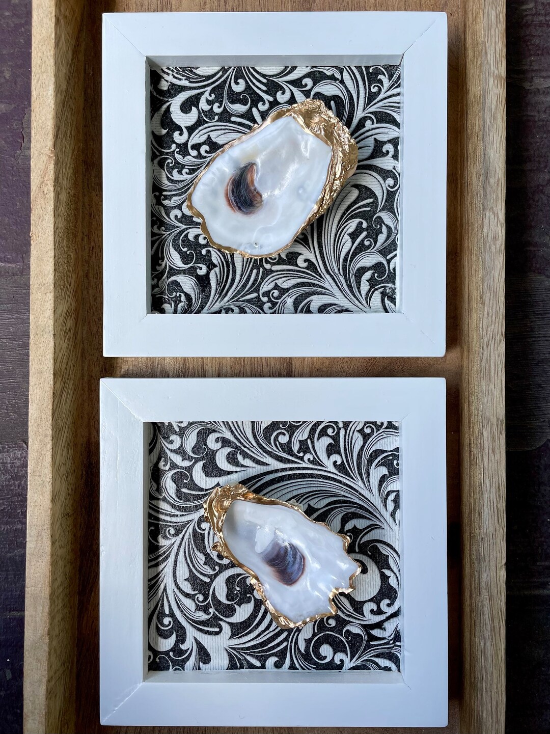 Petite Shell Panels - Small Wood Panels Adorned With Decoupaged and ...