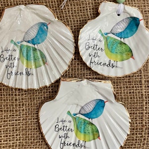 Friendship Collection - Gilded and Decoupaged Natural Sea Shells - Etsy