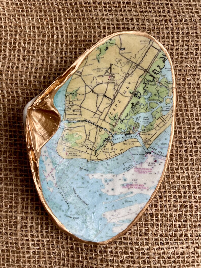 Custom NOAA Chart Shells Decoupaged and Gilded Clams and - Etsy