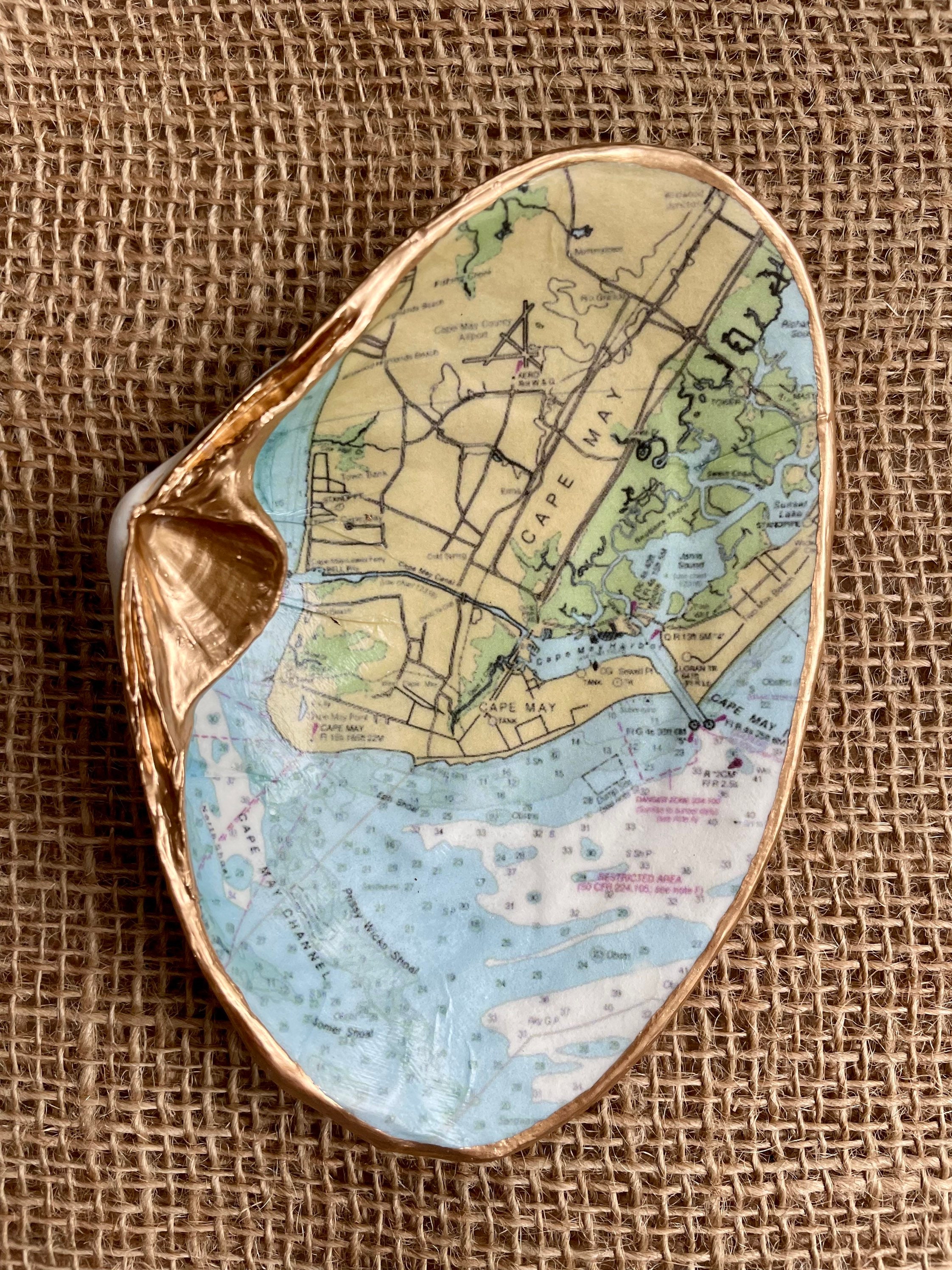 Custom NOAA Chart Shells Decoupaged and Gilded Clams and - Etsy