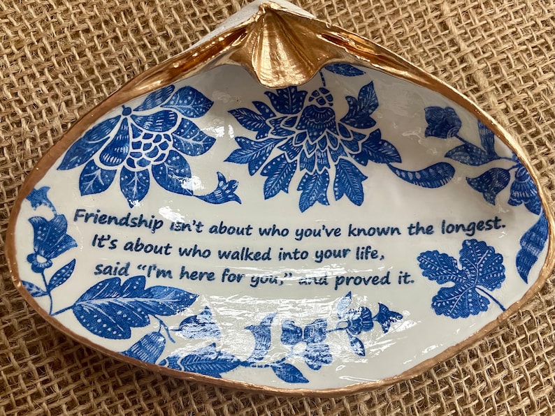 Friendship Collection - Gilded and Decoupaged Natural Sea Shells - Etsy