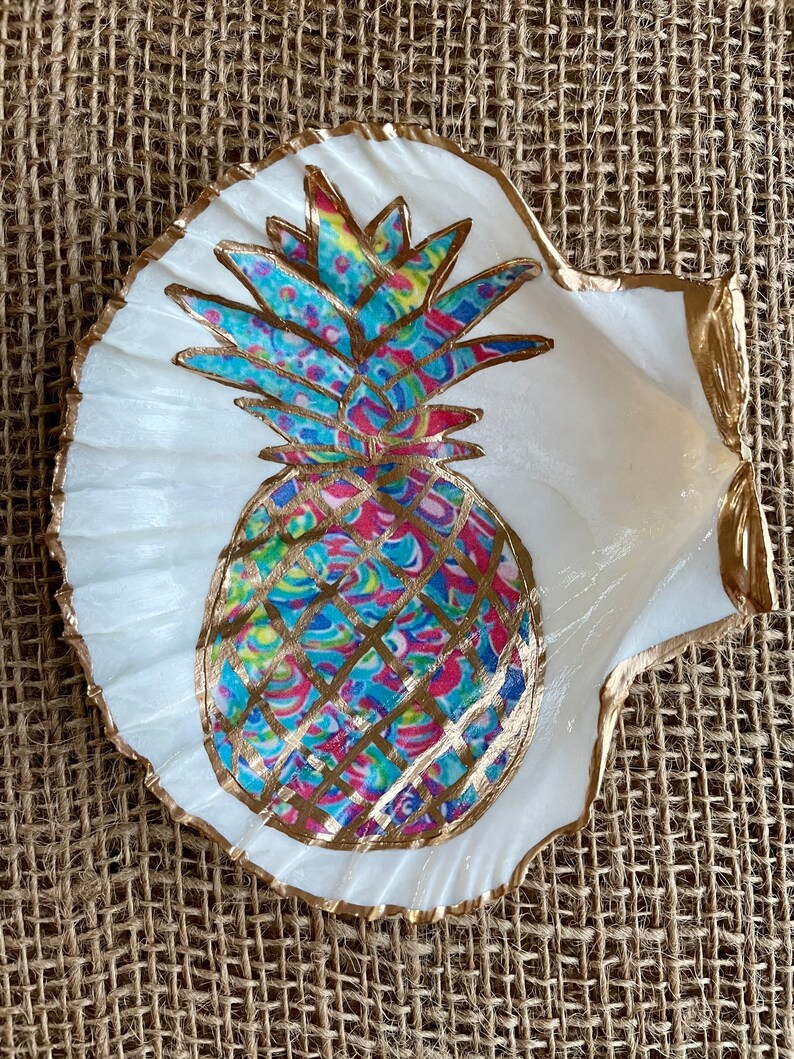 Pineapples and More Pineapples Gilded and Decoupaged Natural - Etsy