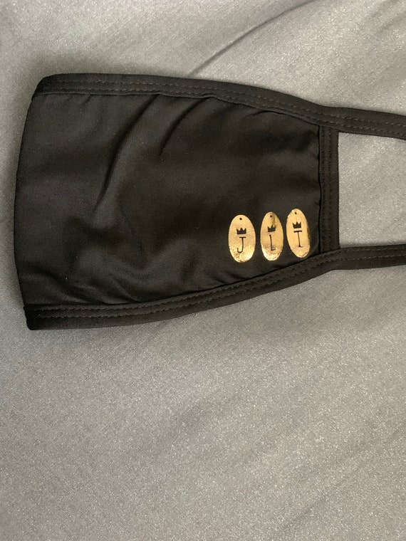 Custom gold initial mask | Etsy