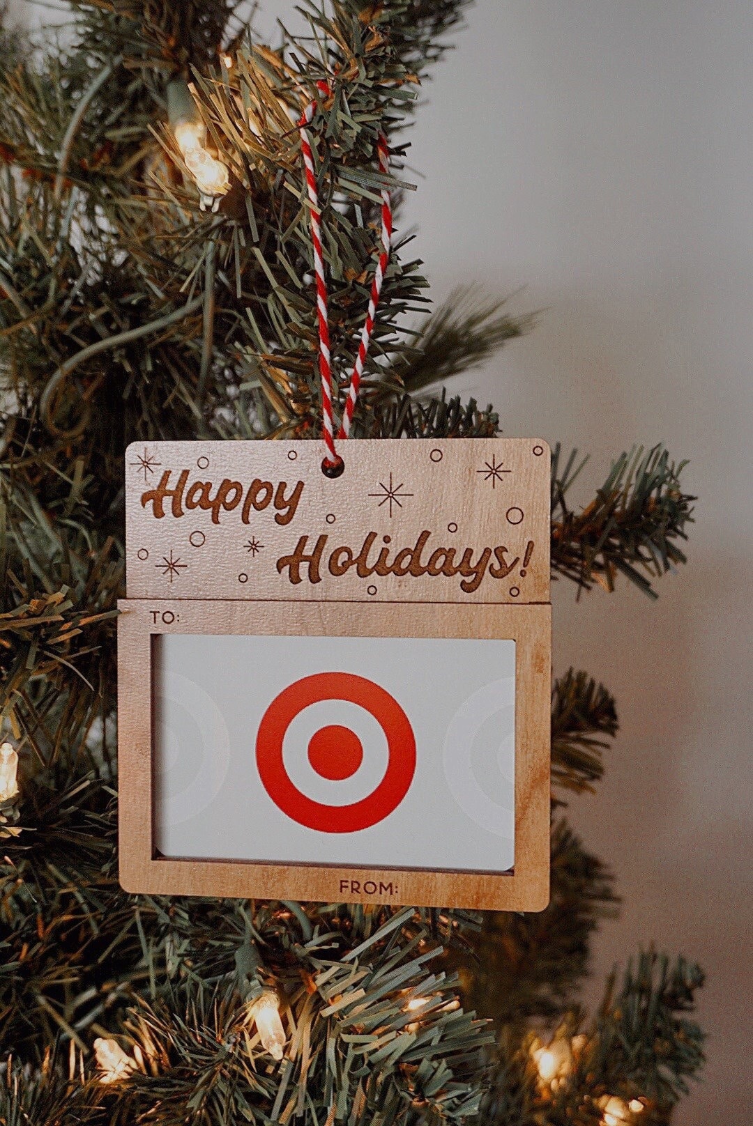 Personalized Gift Card Holder, Custom Gift Card Ornament, Wooden ...