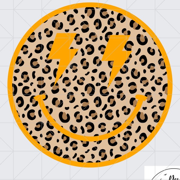 Cow Print Retro Smiley PNG Smiley PNG Retro Cow Design PNG Designs ...