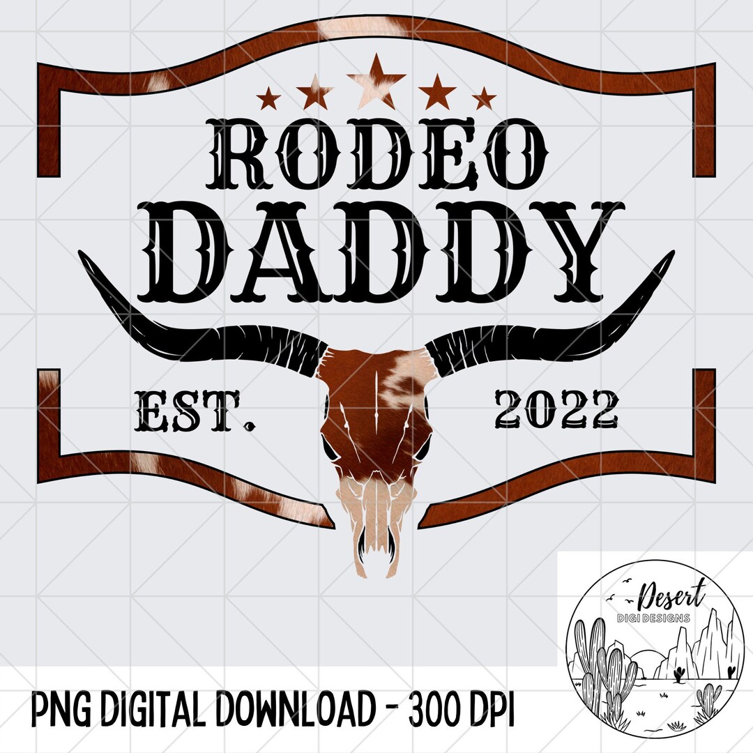 Rodeo Daddy EST 2022 PNG - Cheetah Print - Cowhead Birthday Design PNG ...