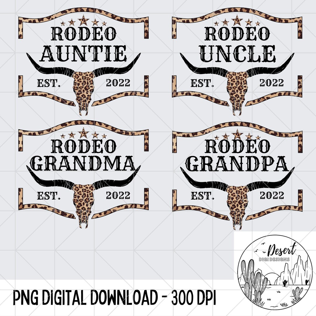 My 1st Rodeo Family PNG Set - Cheetah Print - Cowhead Birthday Design ...