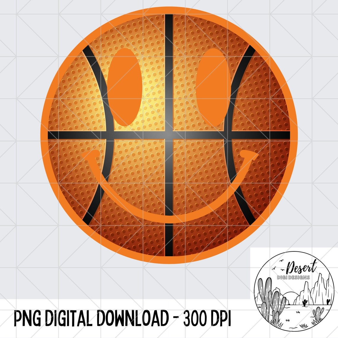 Orange Basketball Retro Smiley PNG - Smiley - Basketball Mama Design ...