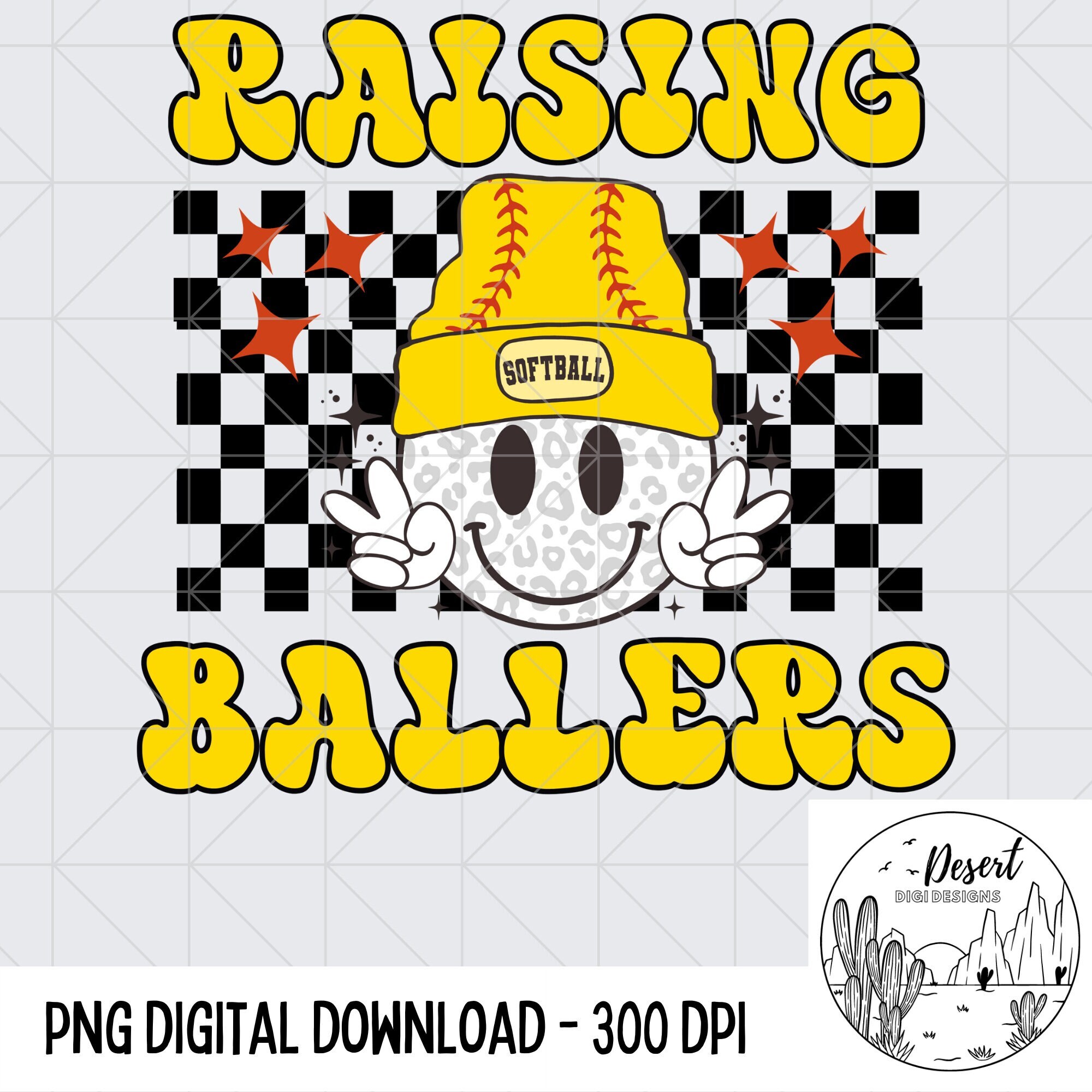 Raising Ballers Happy Face PNG Smiley PNG Softball Design PNG Designs ...