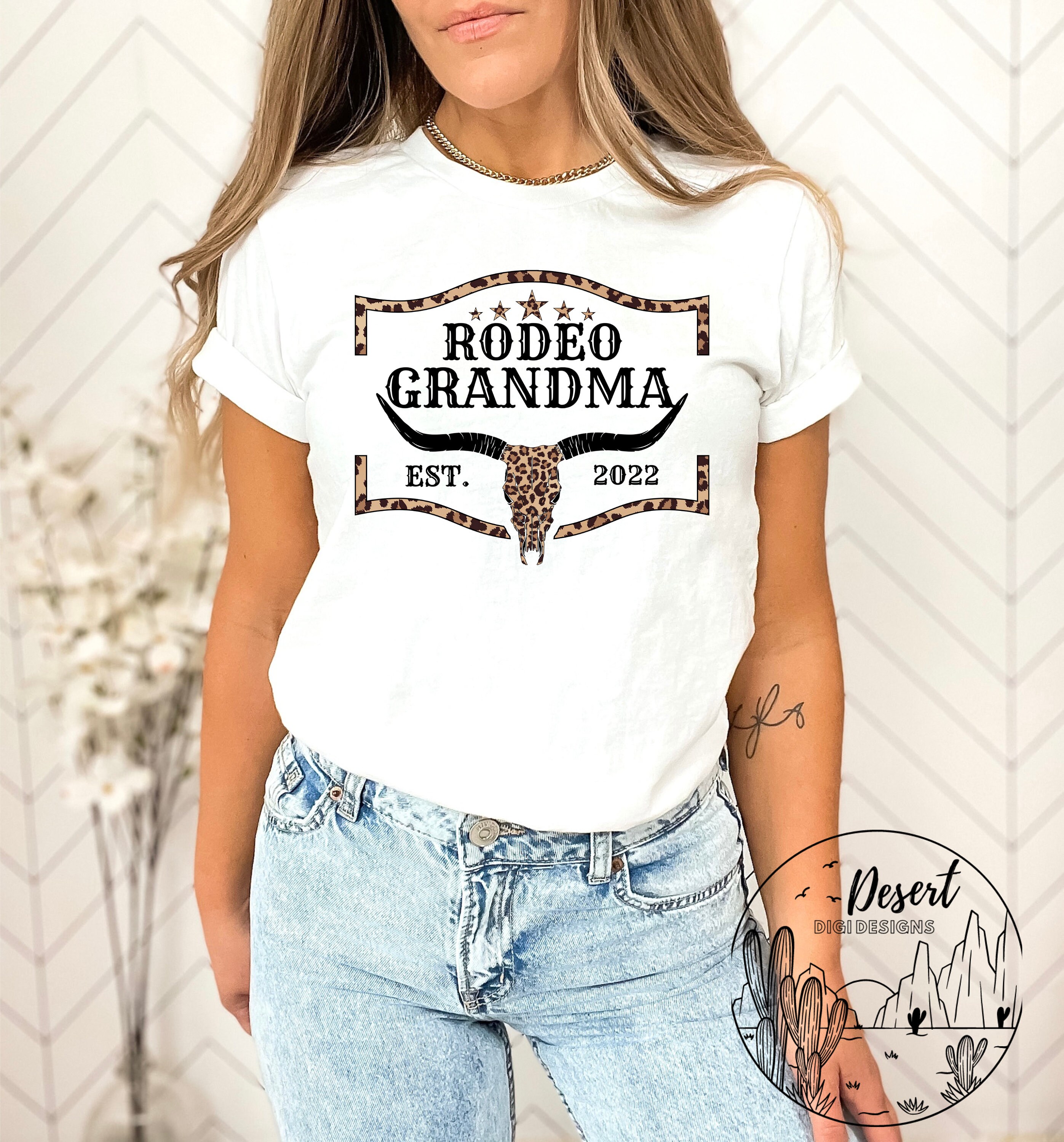 Rodeo Grandma EST 2022 PNG - Cheetah Print - Cowhead Birthday Design ...
