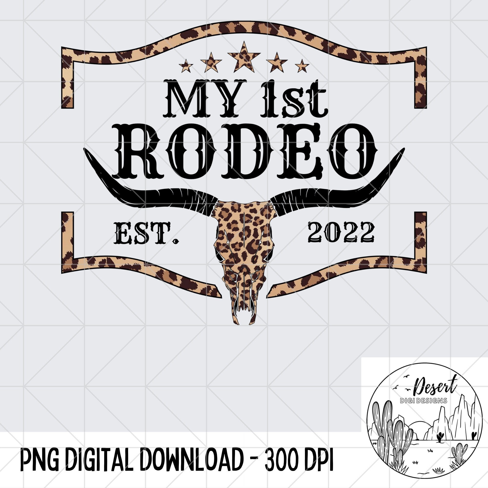 My 1st Rodeo PNG - Cheetah Print - Cowhead Birthday Design PNG ...