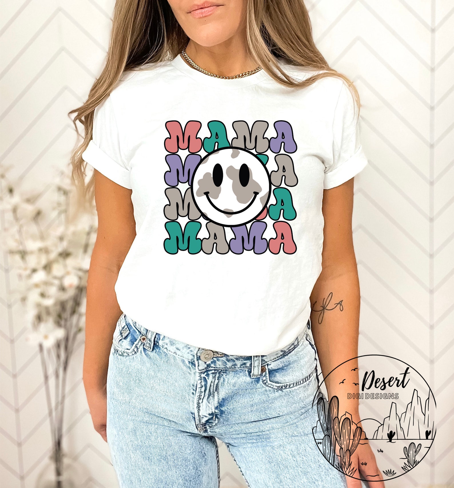 Cow Print Happy Face PNG - Smiley PNG - Spring Design PNG - Designs ...