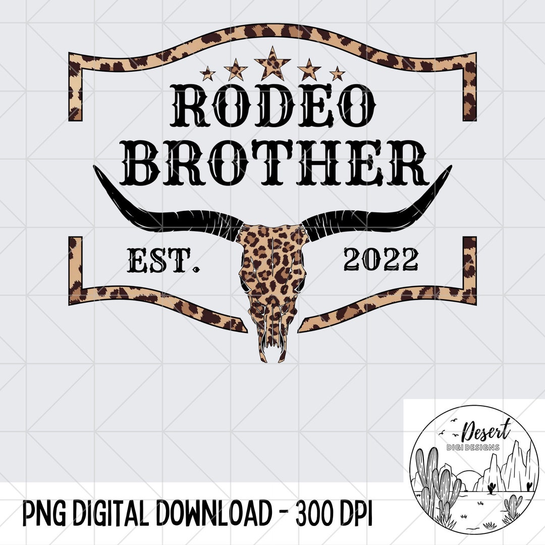 Rodeo Brother EST 2022 PNG - Cheetah Print - Cowhead Birthday Design ...