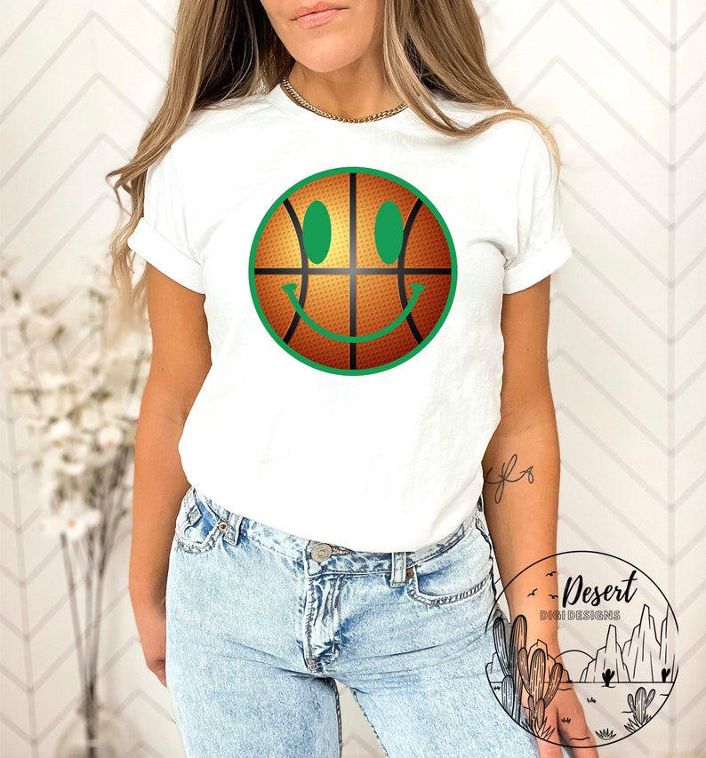 Green Basketball Retro Smiley PNG - Smiley - Basketball Mama Design PNG ...