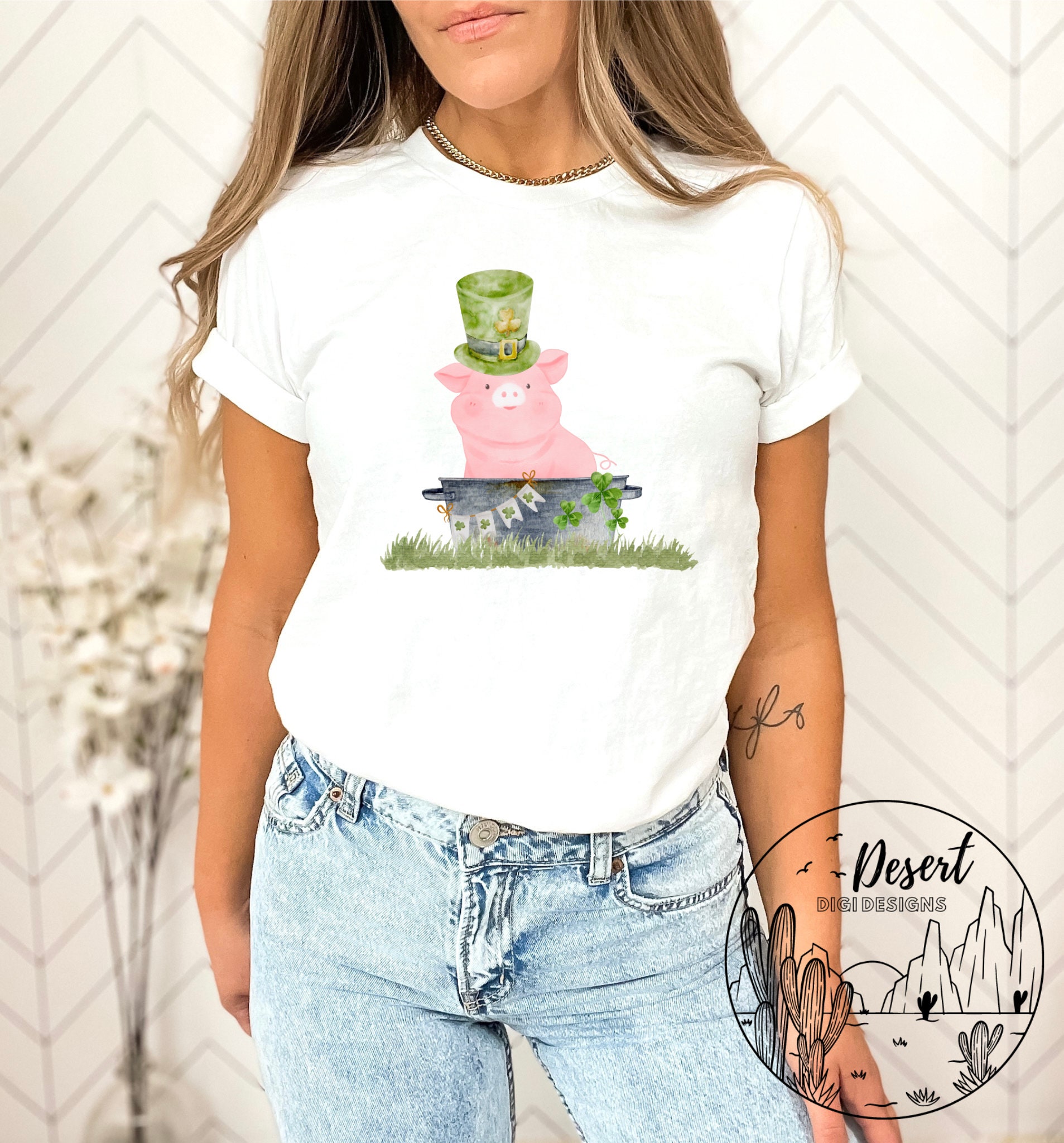 St Patricks Day Pig in a Tub PNG - Farm Life Shirt PNG - Funny Farm ...