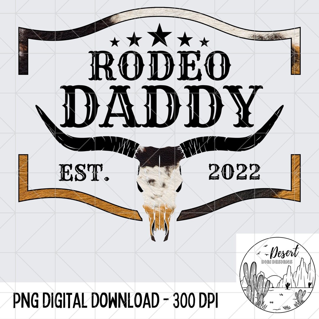 Rodeo Daddy EST 2022 PNG - Cheetah Print - Cowhead Birthday Design PNG ...
