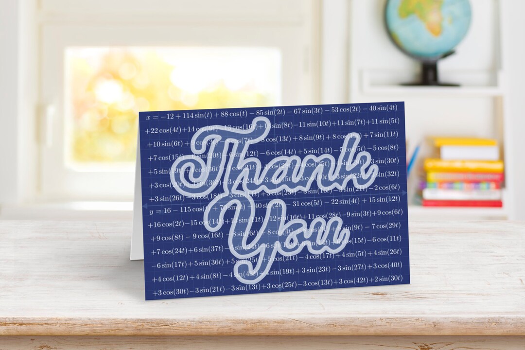 Thank You Card for Math Lovers (and for a Great Cause!) - Etsy