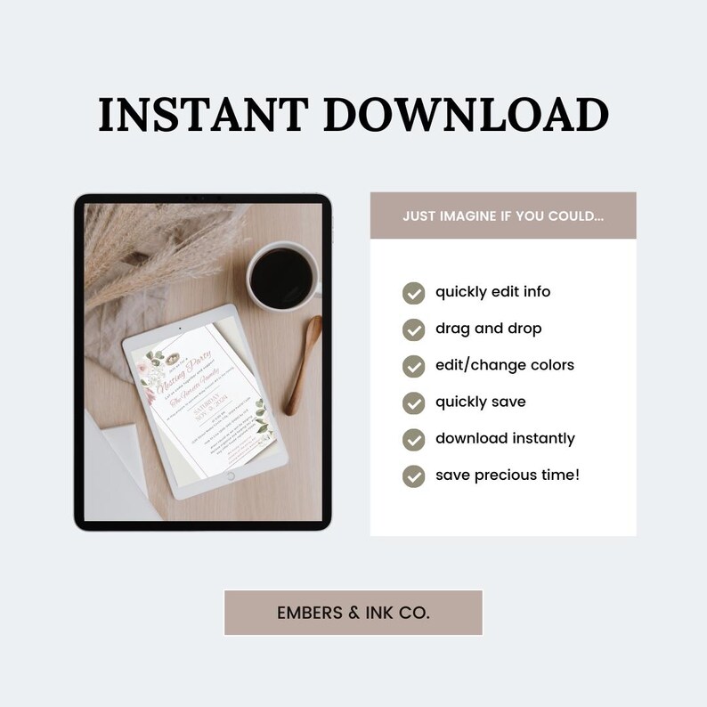 Nesting Party Invite, Nesting Shower Invitation, Editable, Printable ...