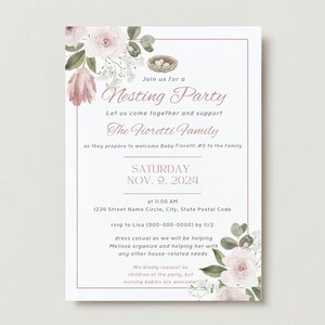 Nesting Party Invite, Nesting Shower Invitation, Editable, Printable ...