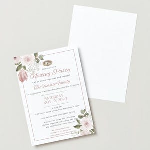 Nesting Party Invite, Nesting Shower Invitation, Editable, Printable ...