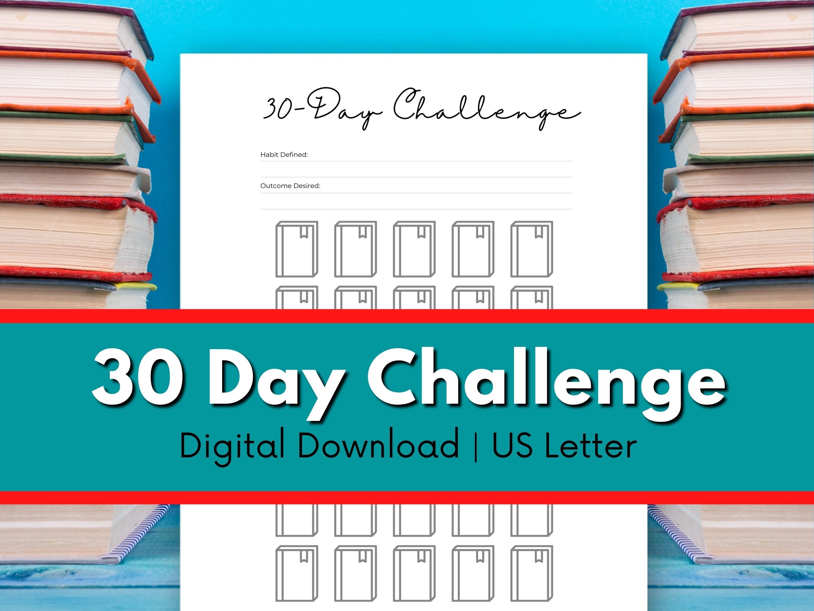 30 Day Challenge Printable Habit Tracker PDF Download - Etsy