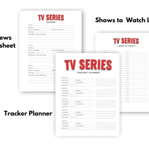 TV Series Tracker - Shows to Watch Planner Printable - PDF JPG Download ...