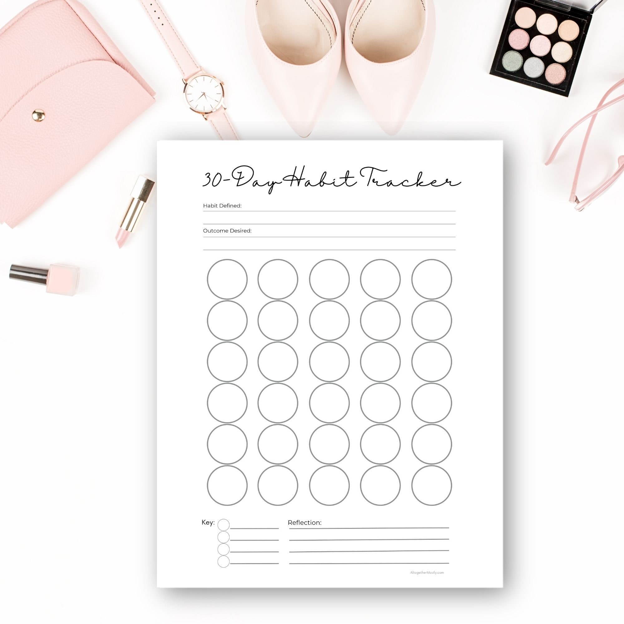30 Day Habit Tracker Printable Planner Page - PDF Download Letter 8 ...
