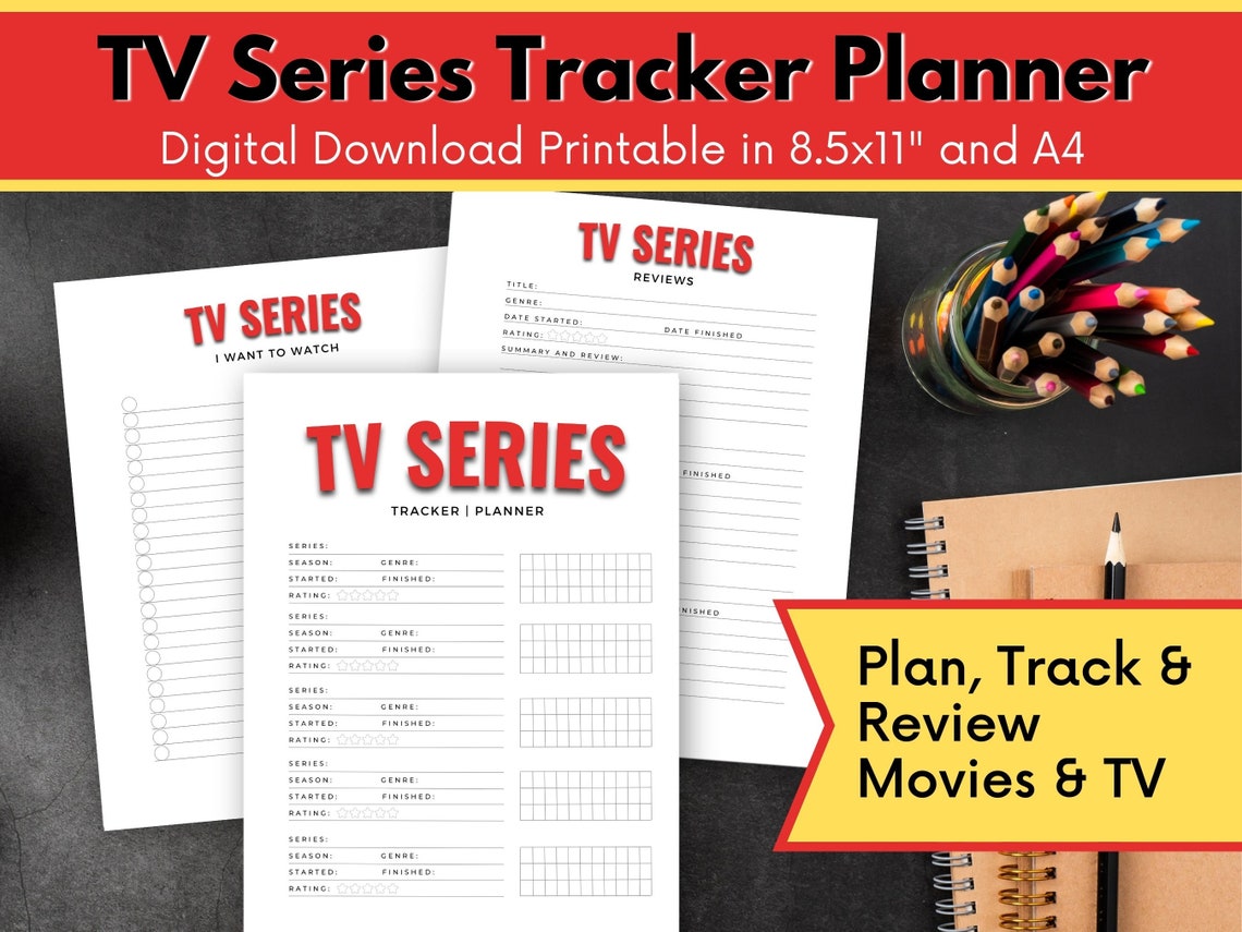 TV Series Tracker - Shows to Watch Planner Printable - PDF JPG Download ...
