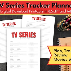 TV Series Tracker - Shows to Watch Planner Printable - PDF JPG Download ...