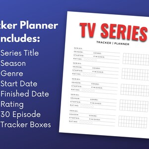 TV Series Tracker - Shows to Watch Planner Printable - PDF JPG Download ...