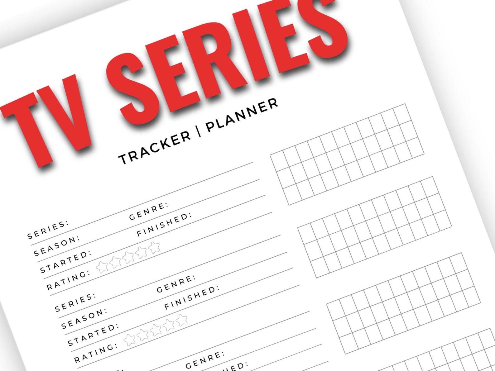 TV Series Tracker - Shows to Watch Planner Printable - PDF JPG Download ...