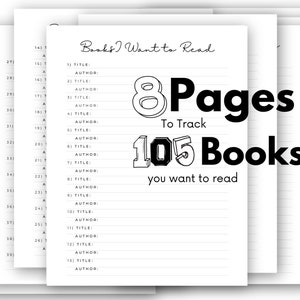 Reading Tracker Books to Read Planner | Printable PDF Download | US ...
