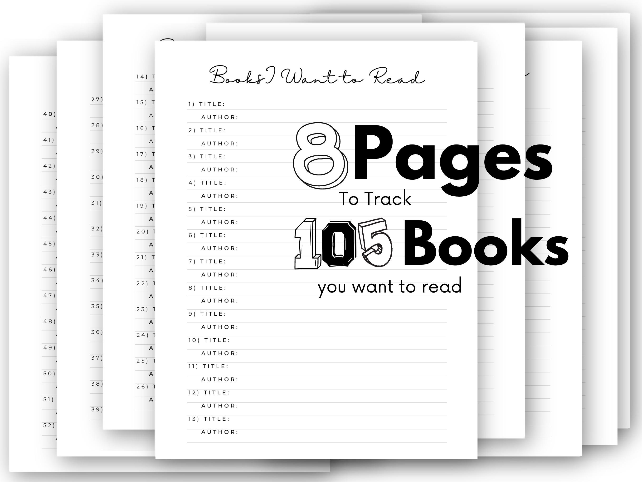 Reading Tracker Books to Read Planner Printable PDF Download US Letter ...