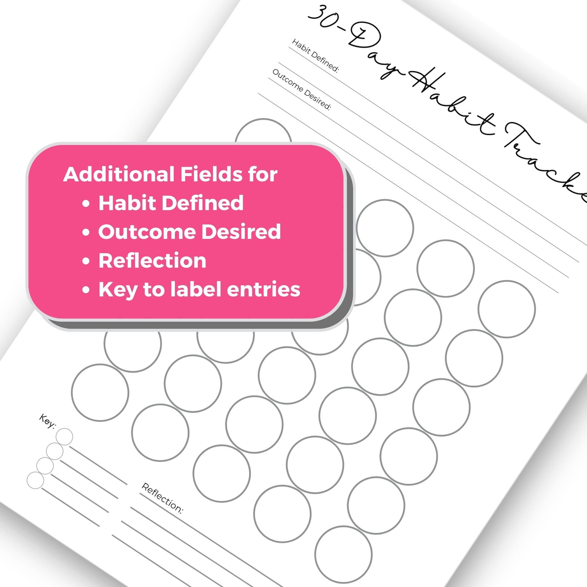 30 Day Habit Tracker Printable Planner Page - PDF Download Letter 8 ...